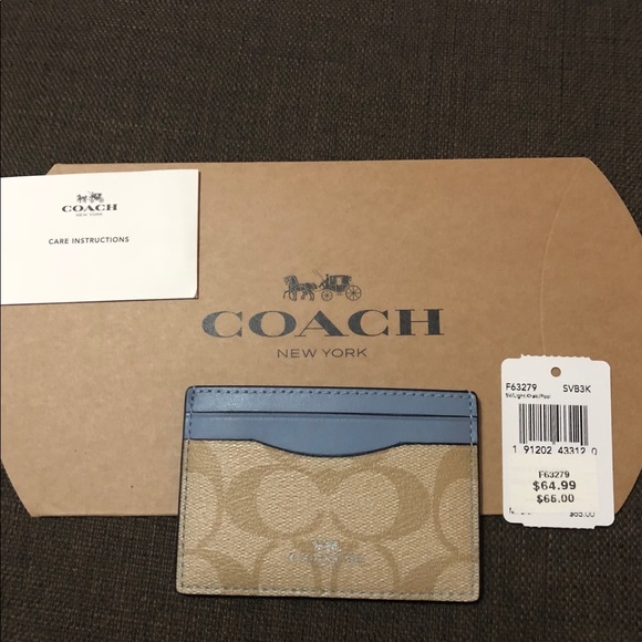 Coach | Accessories | Signature Coach Card Case Id Credit Card Holder ...